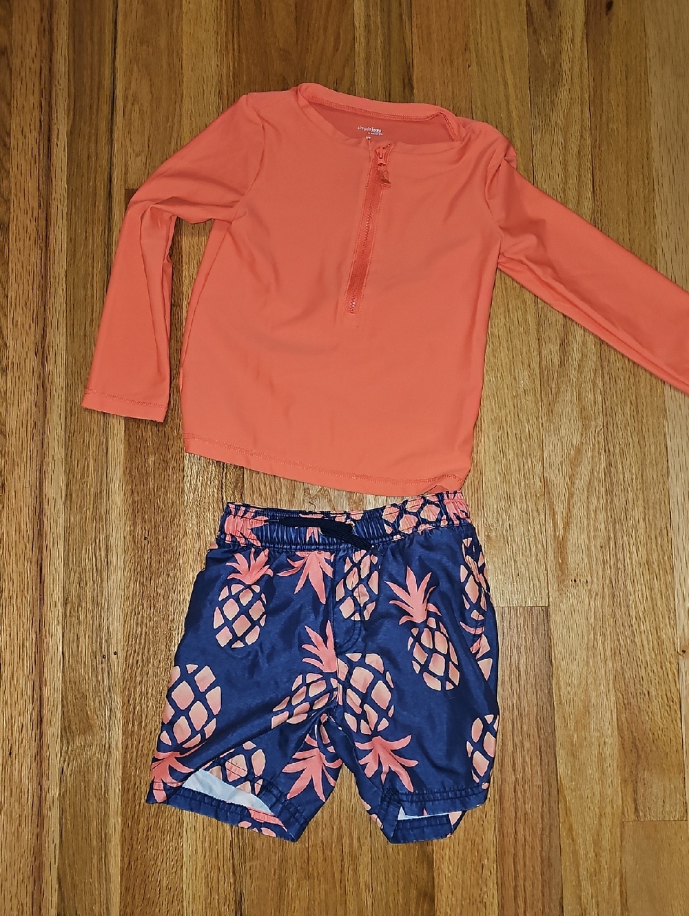 Carter's | Swim | Coral Long Sleeve Zip Front Swim And Swim Trunk Combo ...